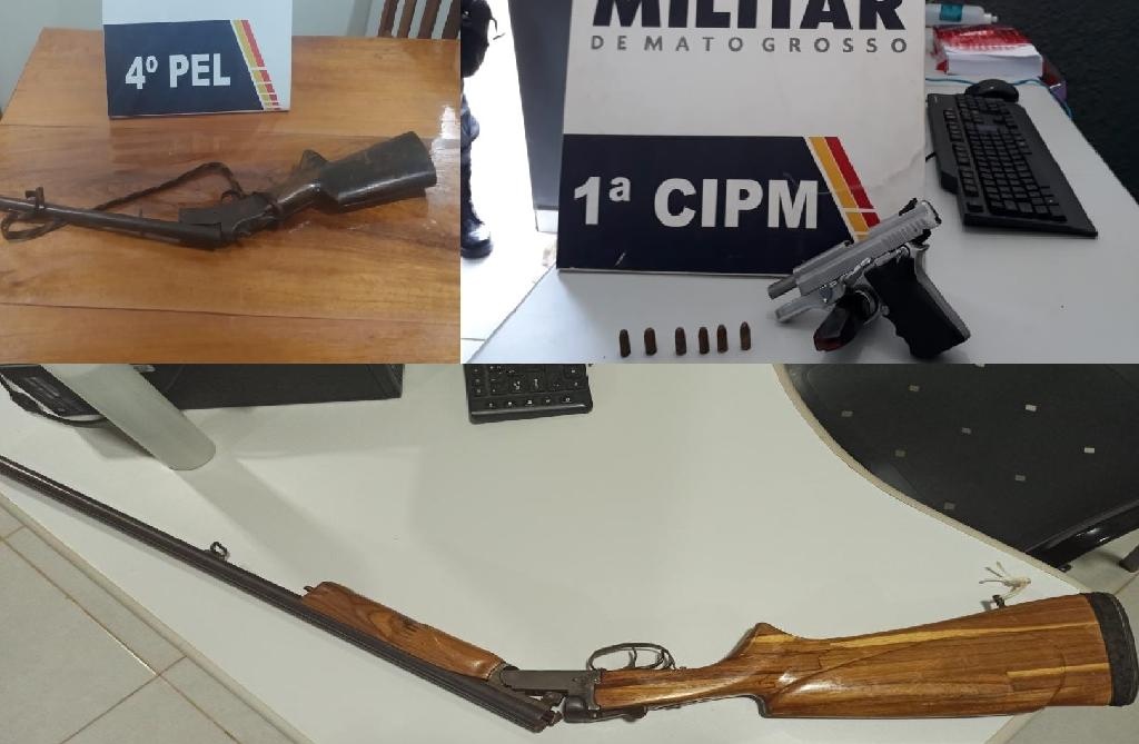 Pm Prende Três Homens Por Ameaça E Apreende Armas